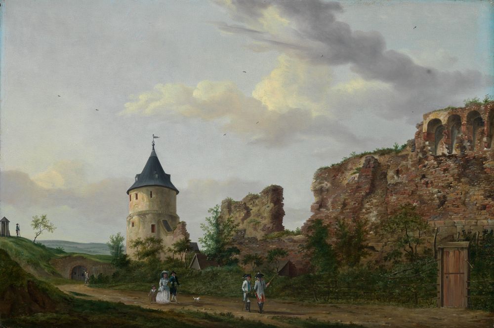 Blick auf die Stadtmauer von Mainz mit dem Alexanderturm - Franz Stöber ...