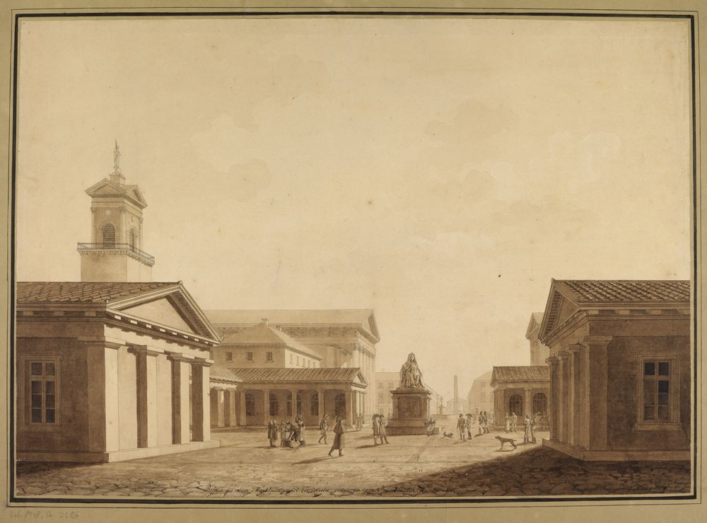 Entwurf zum Marktplatz in Karlsruhe - Georg Moller (1804) - Staatliche ...