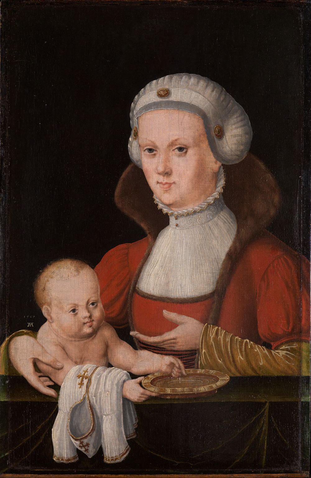 Bildnis einer Frau mit einem Täufling - Monogrammist AC von 1567 (1567 ...
