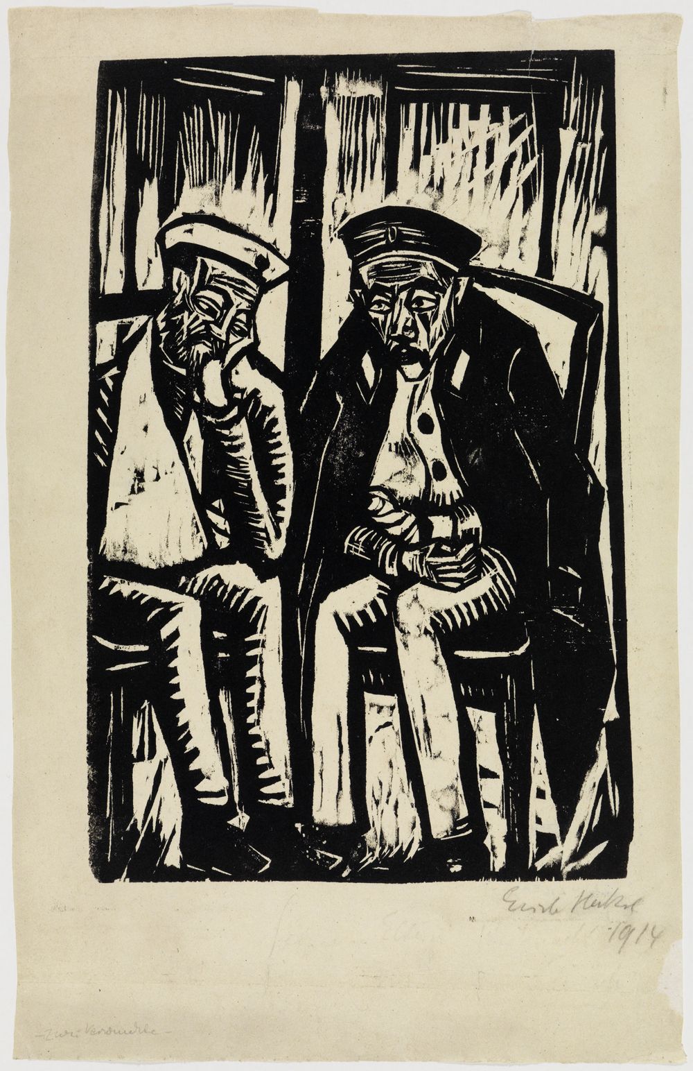 Zwei Verwundete - Erich Heckel (1914) - Staatliche Kunsthalle Karlsruhe